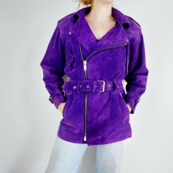 Vintage | Jackets & Coats | Vintage Royal Purple Suede Jacket | Poshmark